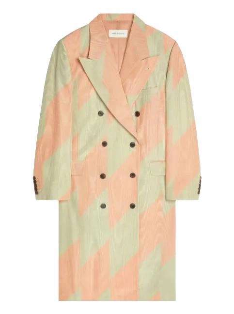 Dries Van Noten Double-breasted Chevron Coat - Nude