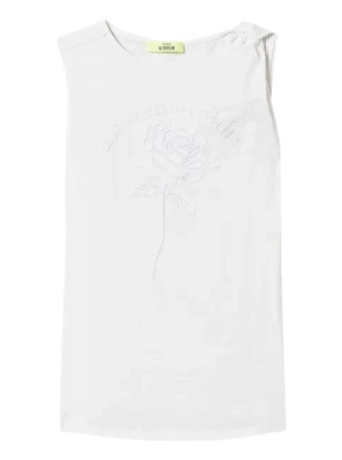 TWINSET Floral-embroidered Tank Top - White