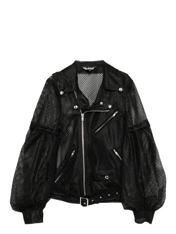 Comme Des Garçons Mesh-panelled Puff-sleeve Jacket - Black