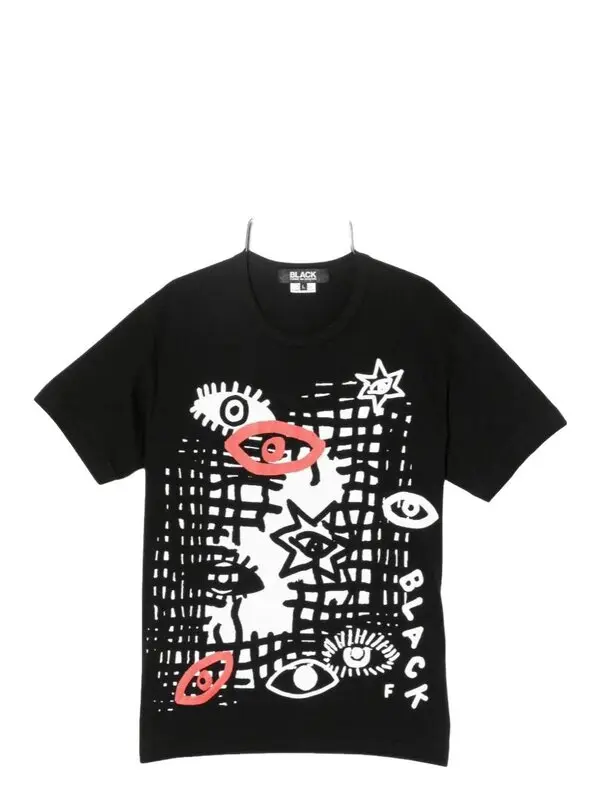 Comme Des Garçons Graphic-print Round-neck T-shirt - Black