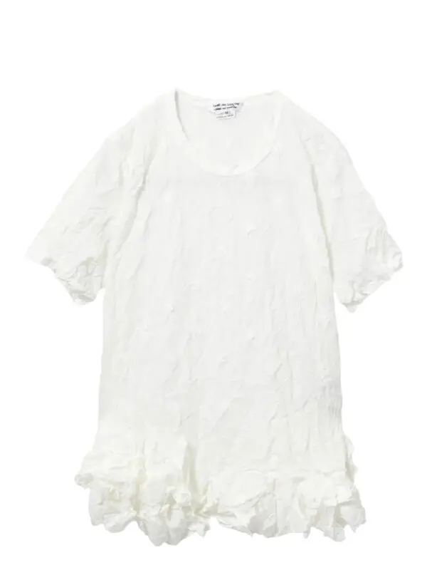 Comme Des Garçons Floral Appliqué Mesh T-shirt - White