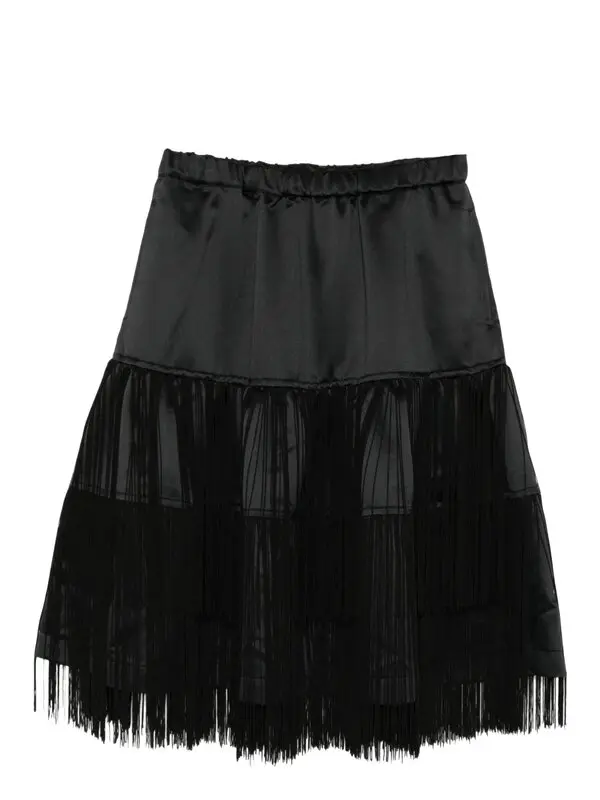 Comme Des Garçons Tassel-detail Layered Midi Skirt - Black