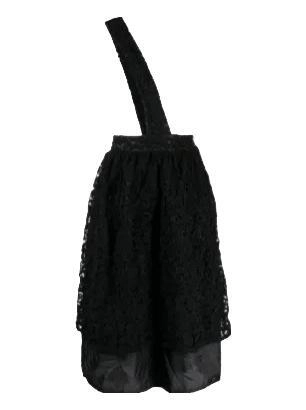 Comme Des Garçons Floral Lace High-waisted Skirt - Black