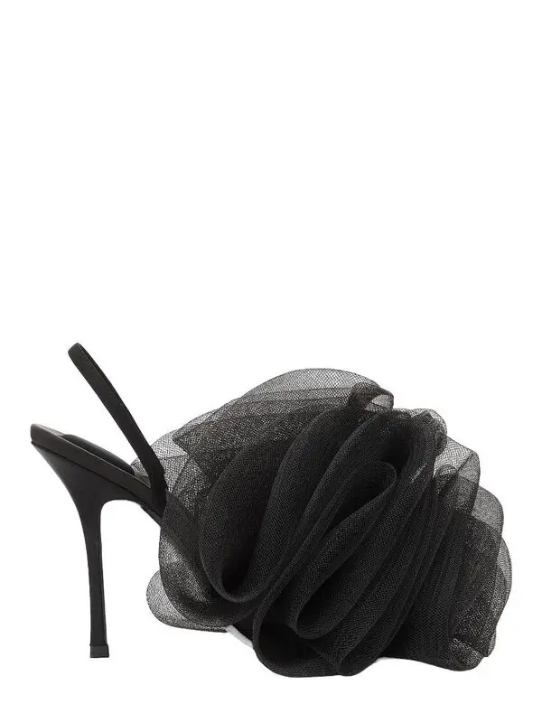 Alexander Wang Ruched Tulle Mules - Black