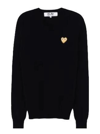 Play Comme Des Garcon Heart Appliqué Hoodie - Black