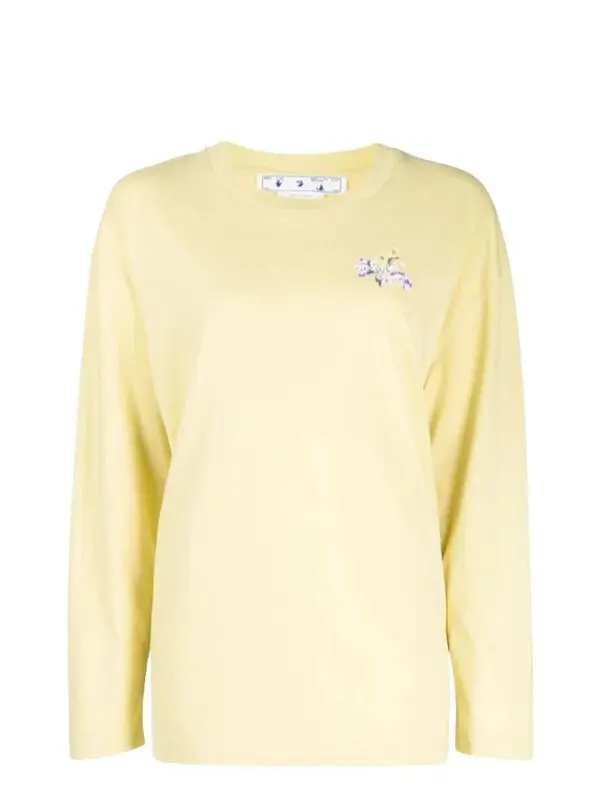 Off-White Flower Arrow Organic-cotton Sweatshirt - Light Yellow