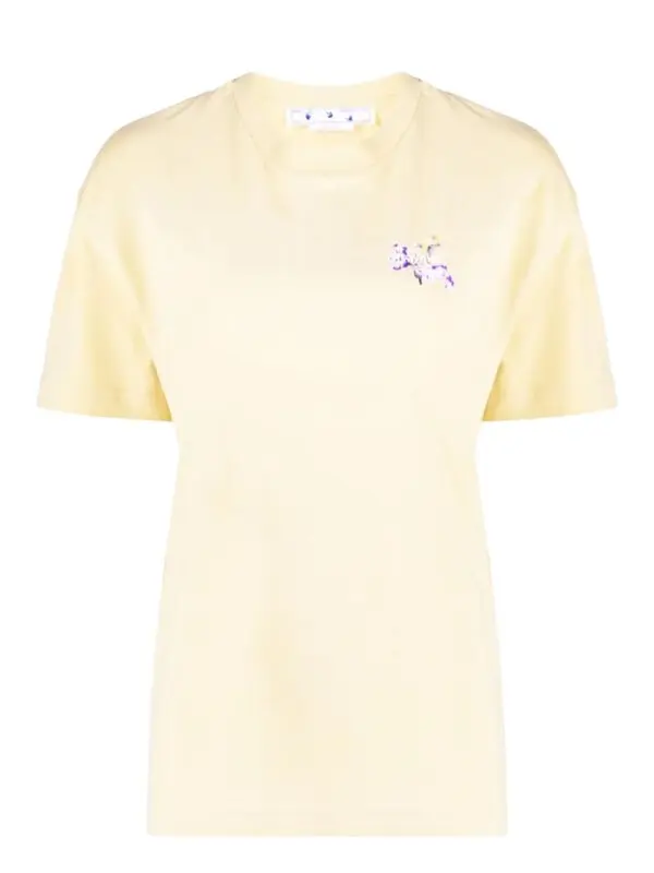 Off-White Floral Logo-print Short-sleeve T-shirt - White