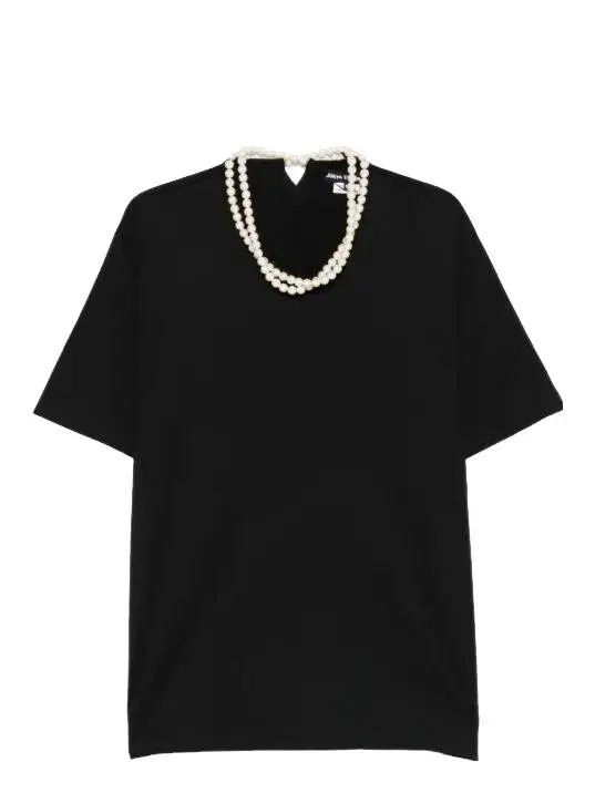 Junya Watanabe Faux Pearl T-shirt - Black