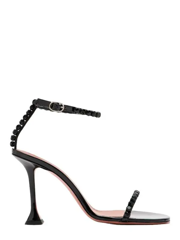 Amina Muaddi Crystallized Sandals - Black