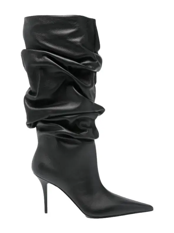 Amina Muaddi Anok Heeled Ankle Boots - Black
