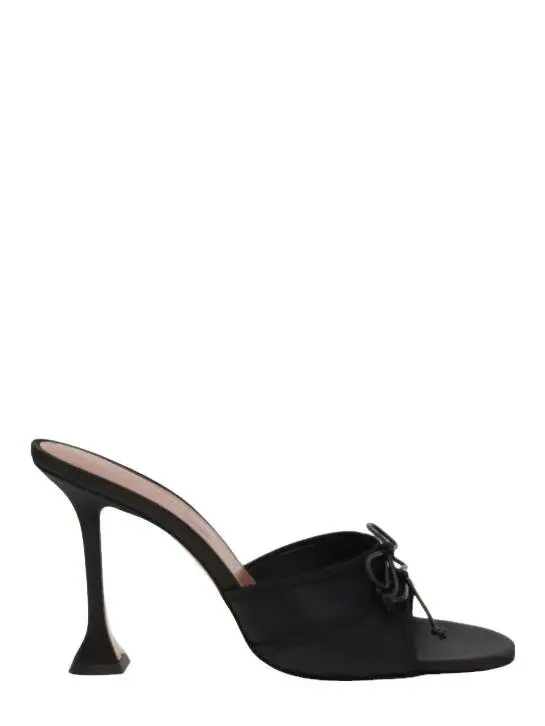 Amina Muaddi Bow-detail Heeled Sandals - Black