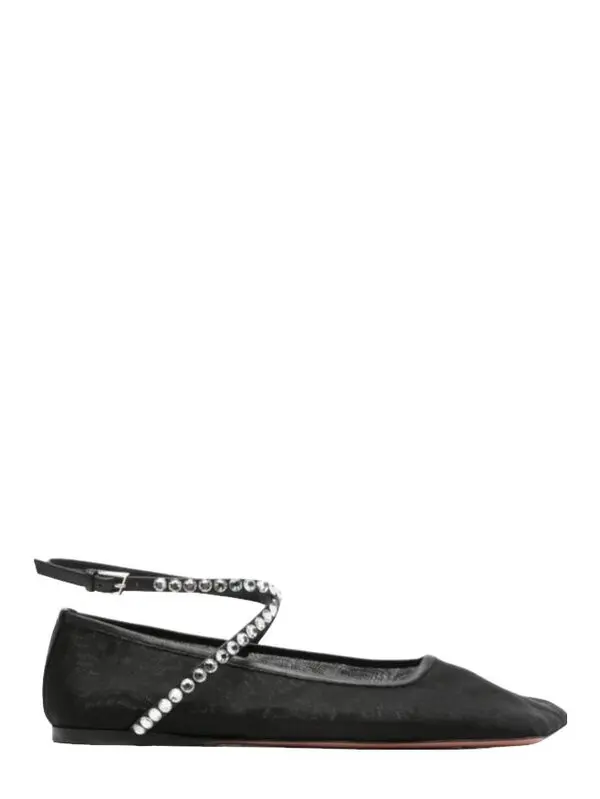 Amina Muaddi Ane Mesh Ballerina - Black