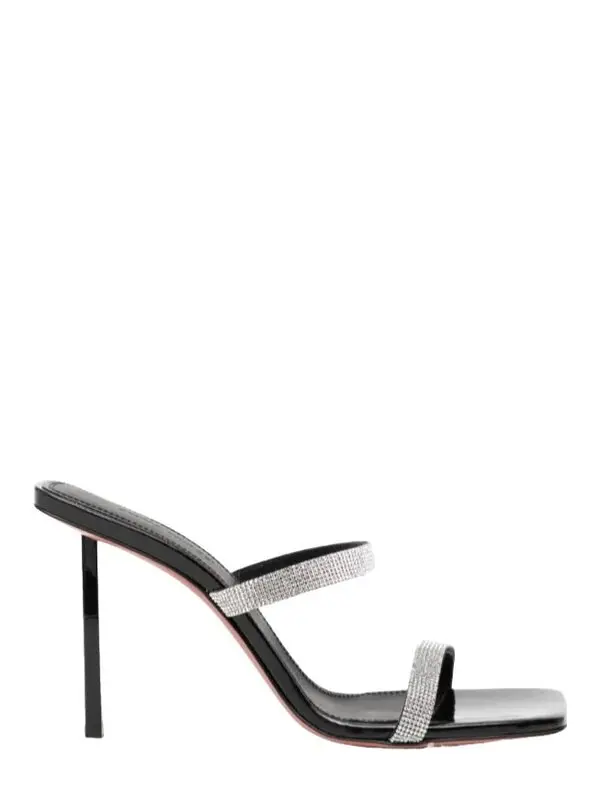 Amina Muaddi Crystal Decoration High-heeled Muller Shoes - Black