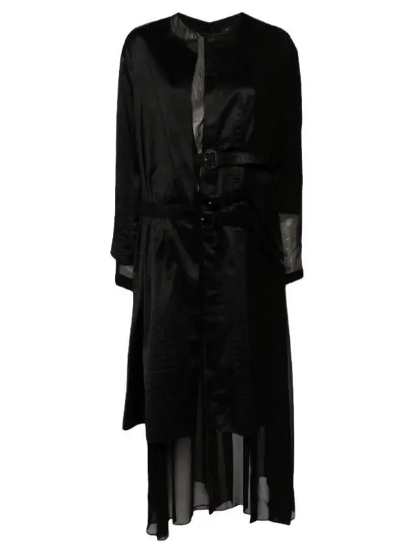 Junya Watanabe Wrap-style Waist-cinching Dress - Black