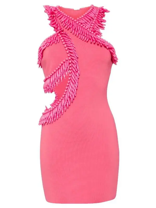 Cult Gaia Beaded Cutout Dress - Pink