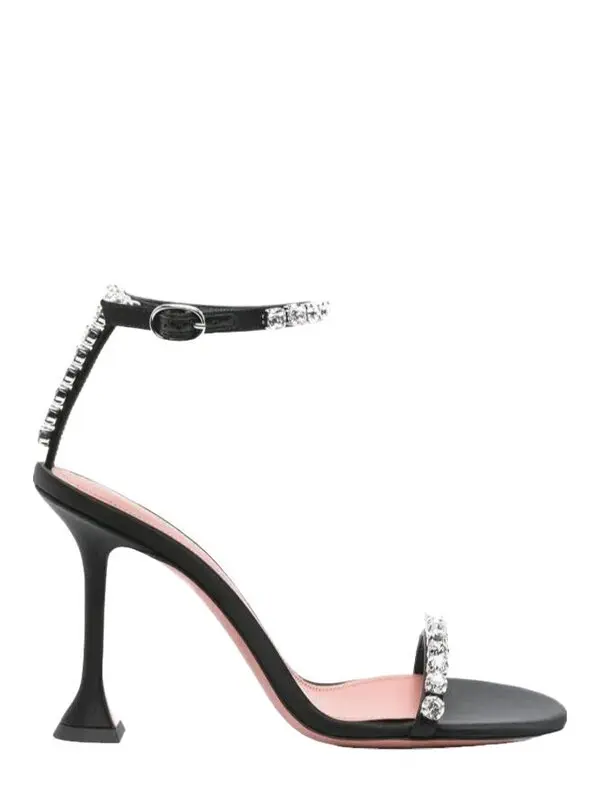Amina Muaddi Crystal Embellished High-heel Sandals - Black