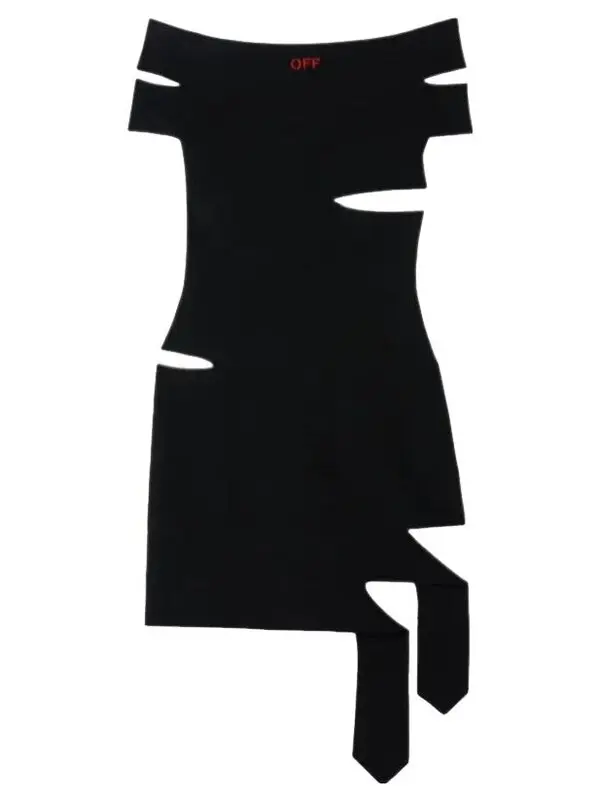 Off-White Cut-out Detail Mini Dress - Black