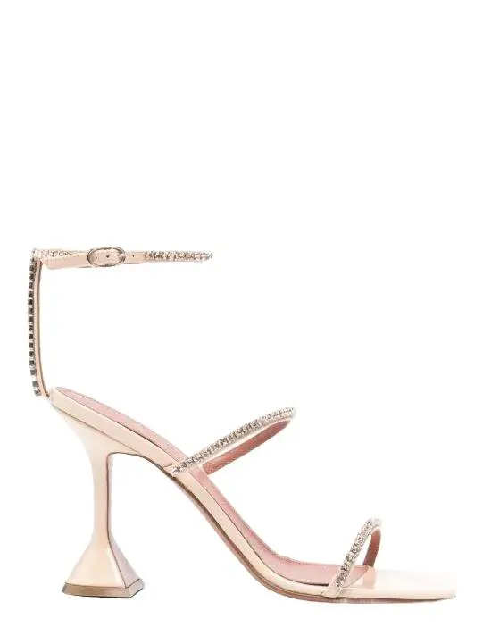 Amina Muaddi Gilda Crystals Sandals - Nude