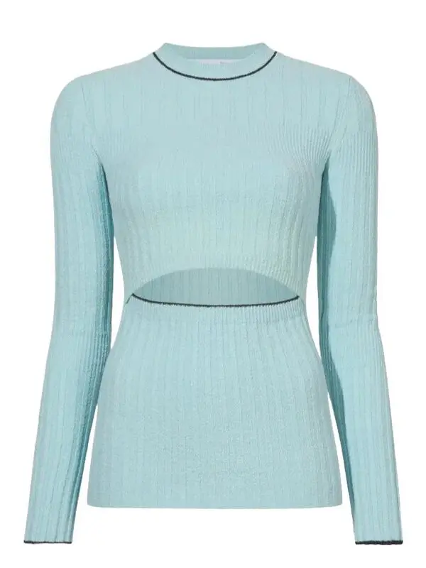 Proenza Schouler Cut-out Bouclé Knitted Top - Blue