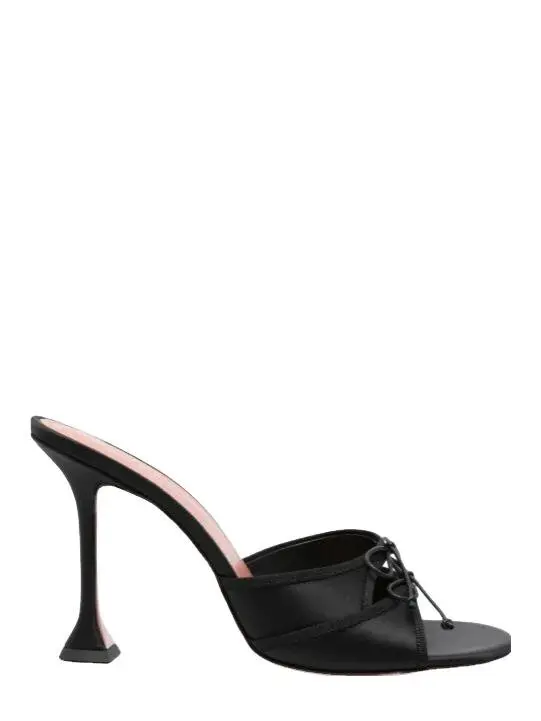 Amina Muaddi Bow Sandals - Black