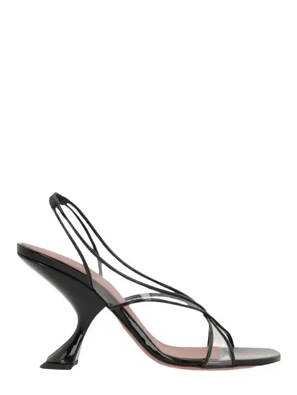 Amina Muaddi 90mm Lena Sculpted-heel Heeled Sandals - Black