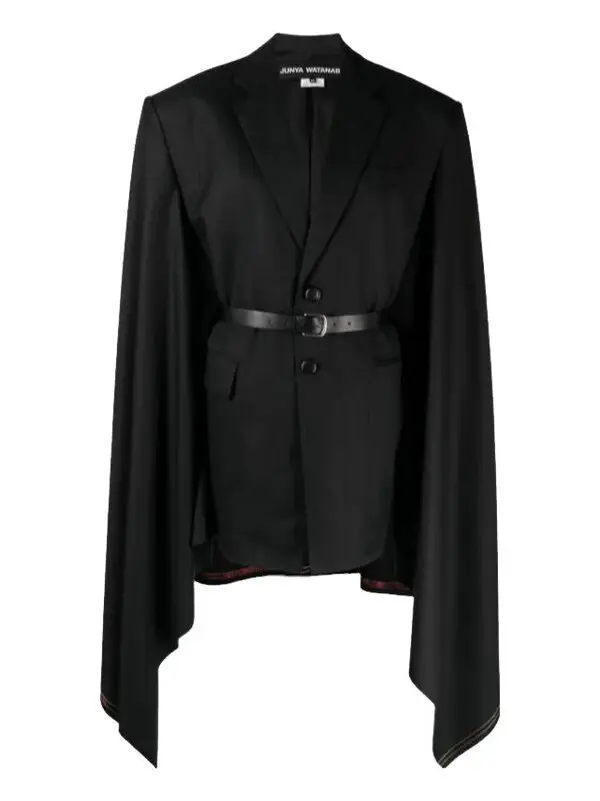 Junya Watanabe Corset Wool Cape-style Suit Jacket - Black