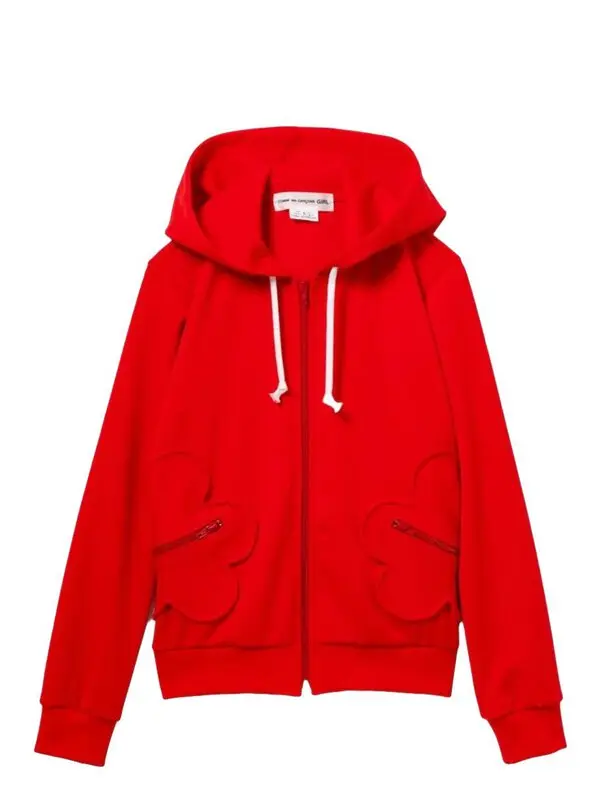 Comme Des Garçons Zip-up Hooded Jacket - Red