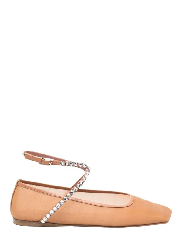 Amina Muaddi Ane Ballet Flats - Nude