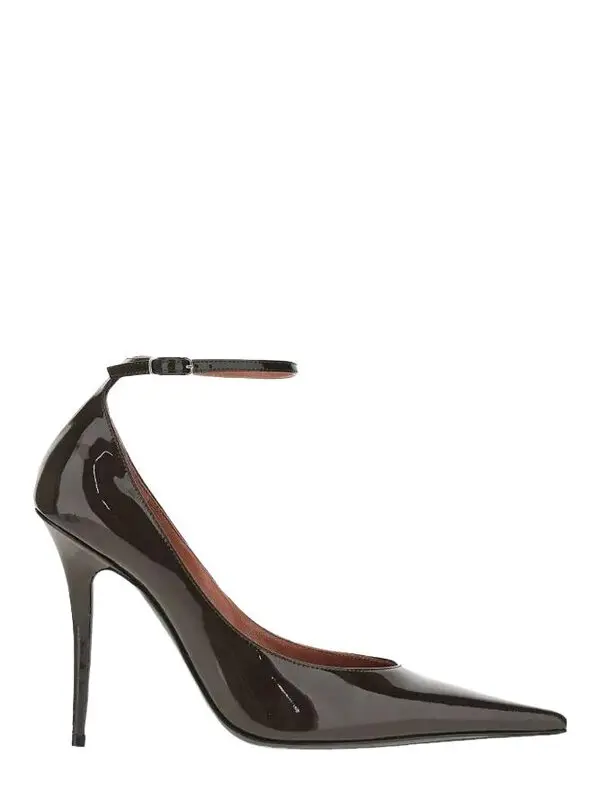 Amina Muaddi 105mm Anok Ankle-strap Pointed-toe Pumps - Black