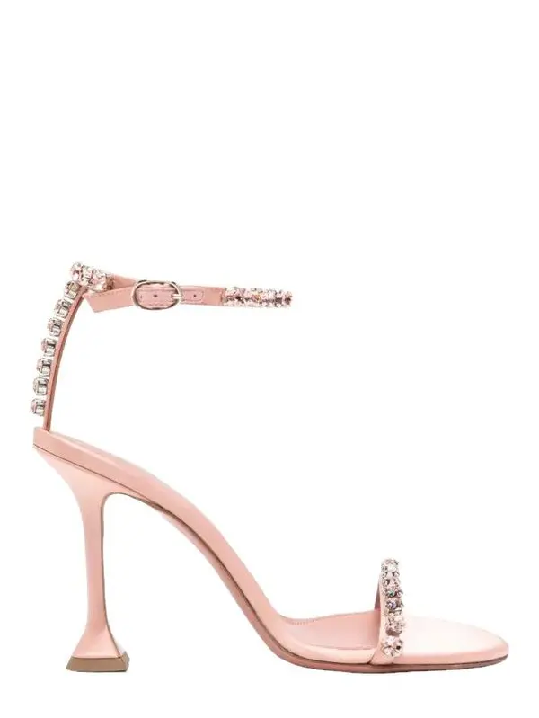Amina Muaddi 95mm Gigi Crystal-embellished Sandal - Nude