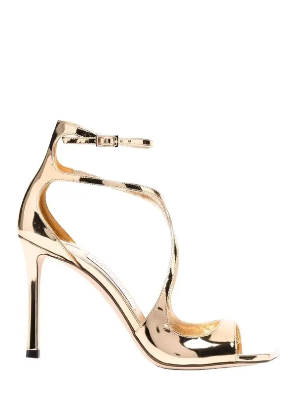 JIMMY CHOO Azia Metallic-effect Sandals - Nude