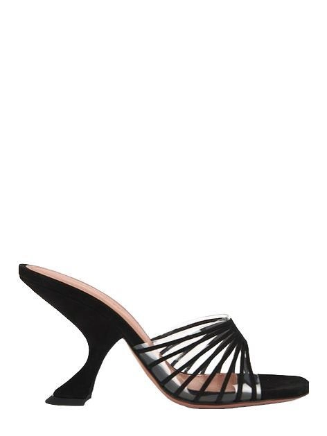 Amina Muaddi Mookie Slipper High Heel Sandals - Black