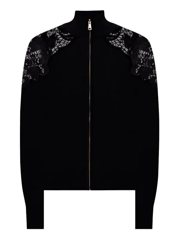 TWINSET Lace-detail Zip-up Jacket - Black