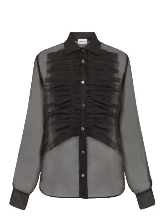 P.a.r.o.s.h Ruffle Shirt - Black