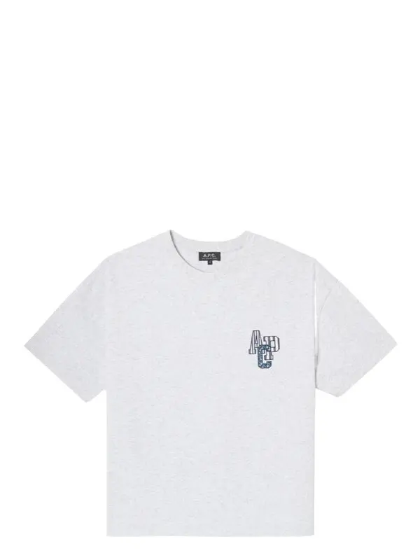 A.p.c. Logo-embroidered Short-sleeve T-shirt - Light Gray