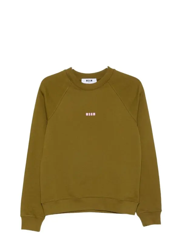 MSGM Raglan-sleeve Logo Sweatshirt - Green