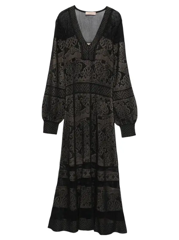 TWINSET V-neck Maxi Dress - Black