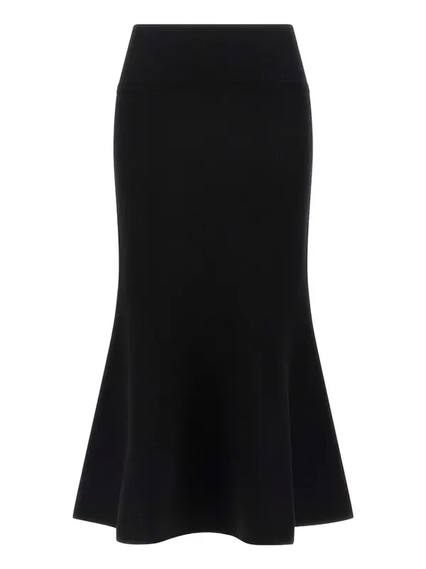 TWINSET Godet Midi Knit Skirt - Black