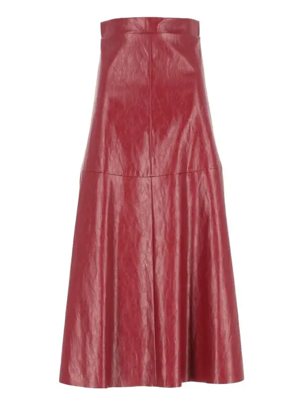 Federica Tosi Fla Leather Skirt - Red