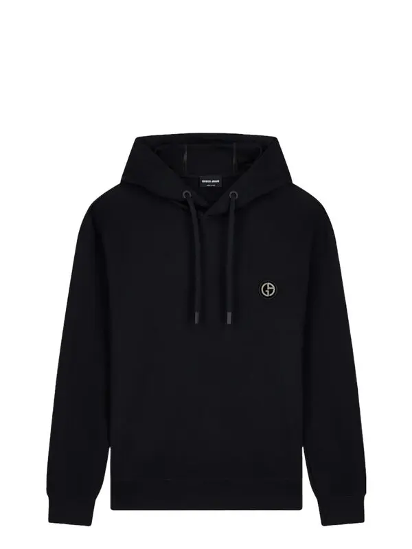 Giorgio Armani Sweatshirt Regular Fit In Soft Double Micromodal Jersey - Black