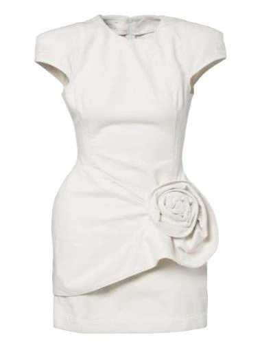 Magda Butrym Floral-appliqué Denim Minidress - White