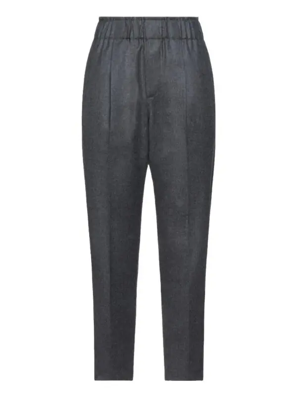 Brunello Cucinelli Solid Color Casual Trousers - Black