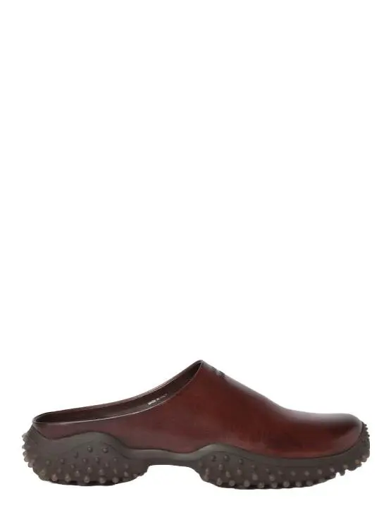 Miu Miu Leather Mules - Brown