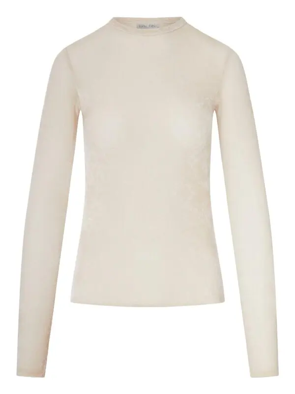 FORTE_FORTE Long-sleeve Velour T-shirt - White