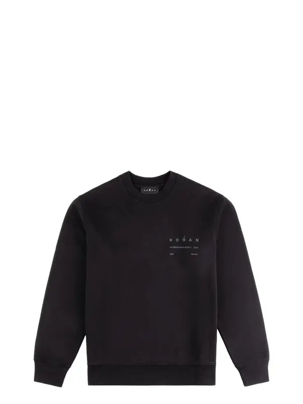 Hogan Round-neck Print Sweatshirt - Black