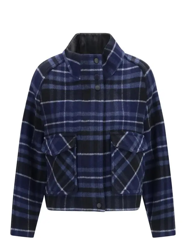 Pinko Campanula Check Double-cloth Caban - Blue
