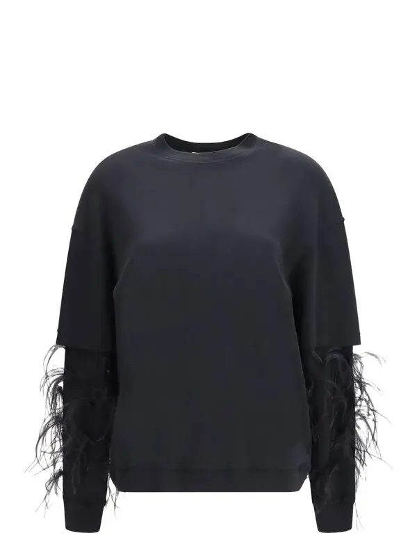 DARKPARK Troy Double-sleeve Feather Top - Black