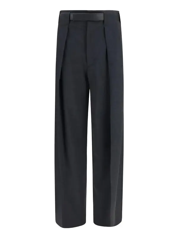 DARKPARK Ronda Wool Pants With Leather Belt - Grey