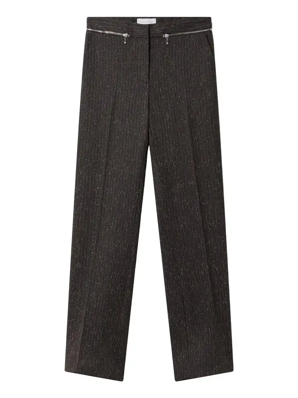 Stella McCartney Zip-detail Straight-leg Trousers - Grey