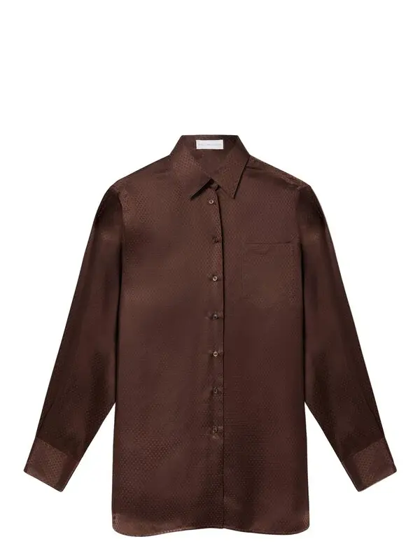 Stella McCartney Star Silk Jacquard Shirt - Brown
